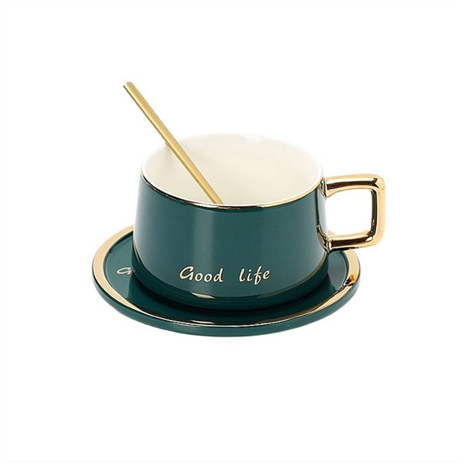 Latte Mug High-grade Gold Rimmed Coffee Cups and Saucers Set European ...