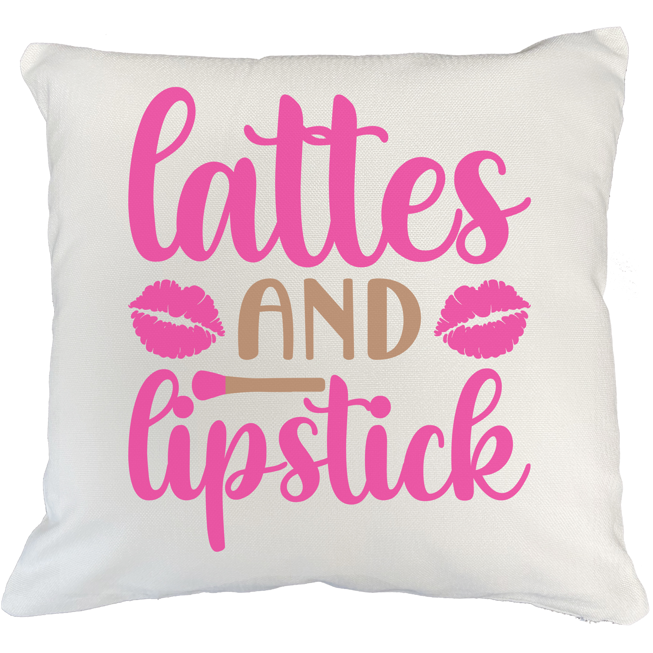 Lattes & Lipstick w/ Pink Lips Design - Beauty Themed Merch for Makeup ...