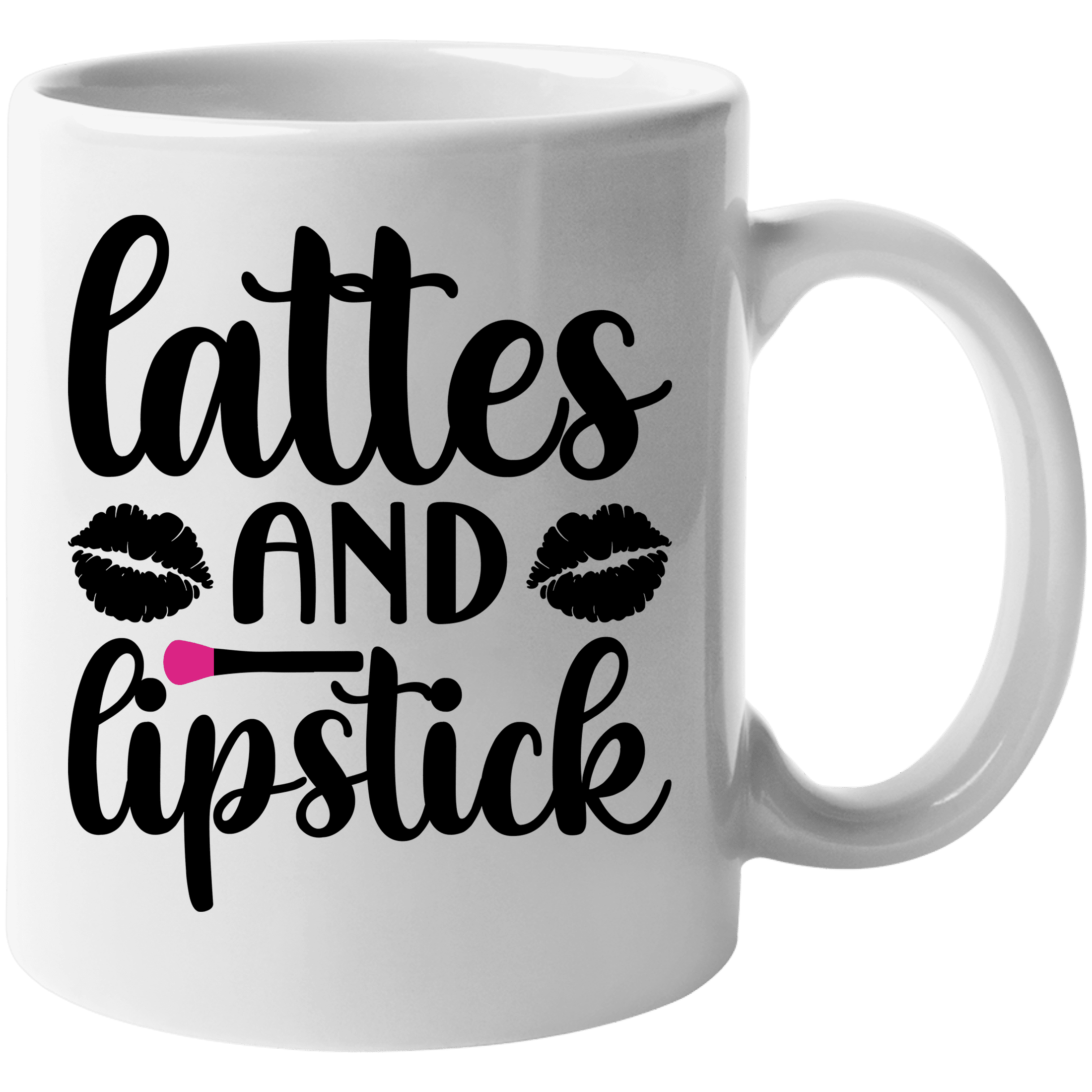 Lattes and Lipstick with Lips Design - Beauty Themed Merch for Makeup ...