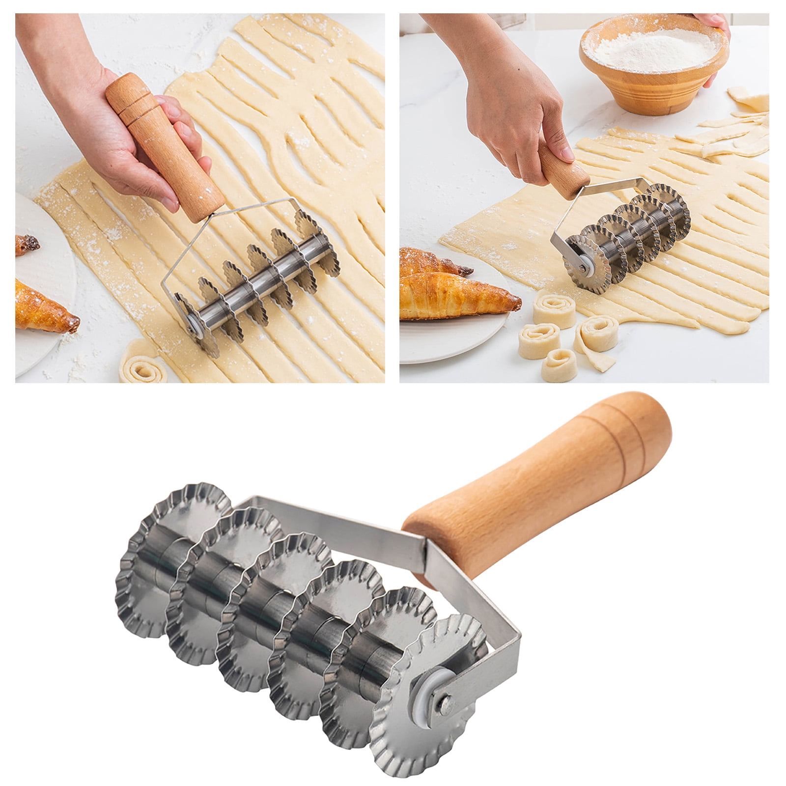 Lattice Cutter Roller Pie Noodle Crust Dough Wheel Pasta Cookie Makers Net Baking - Walmart.com