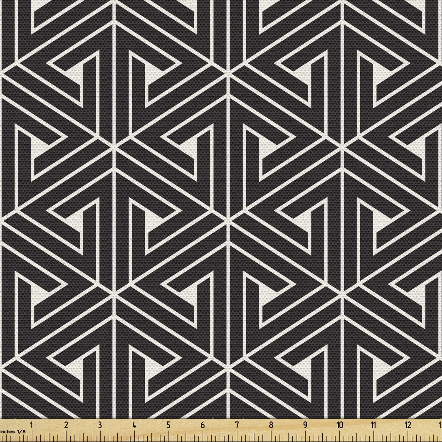 Ambesonne Lattice Fabric by the Yard Upholstery, Abstract Triangle ...