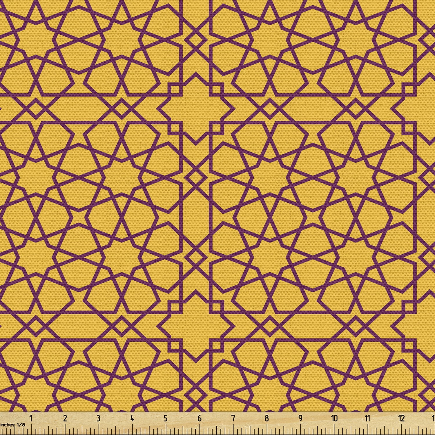 Ambesonne Lattice Fabric by the Yard Upholstery, Entwined Moroccan Star ...