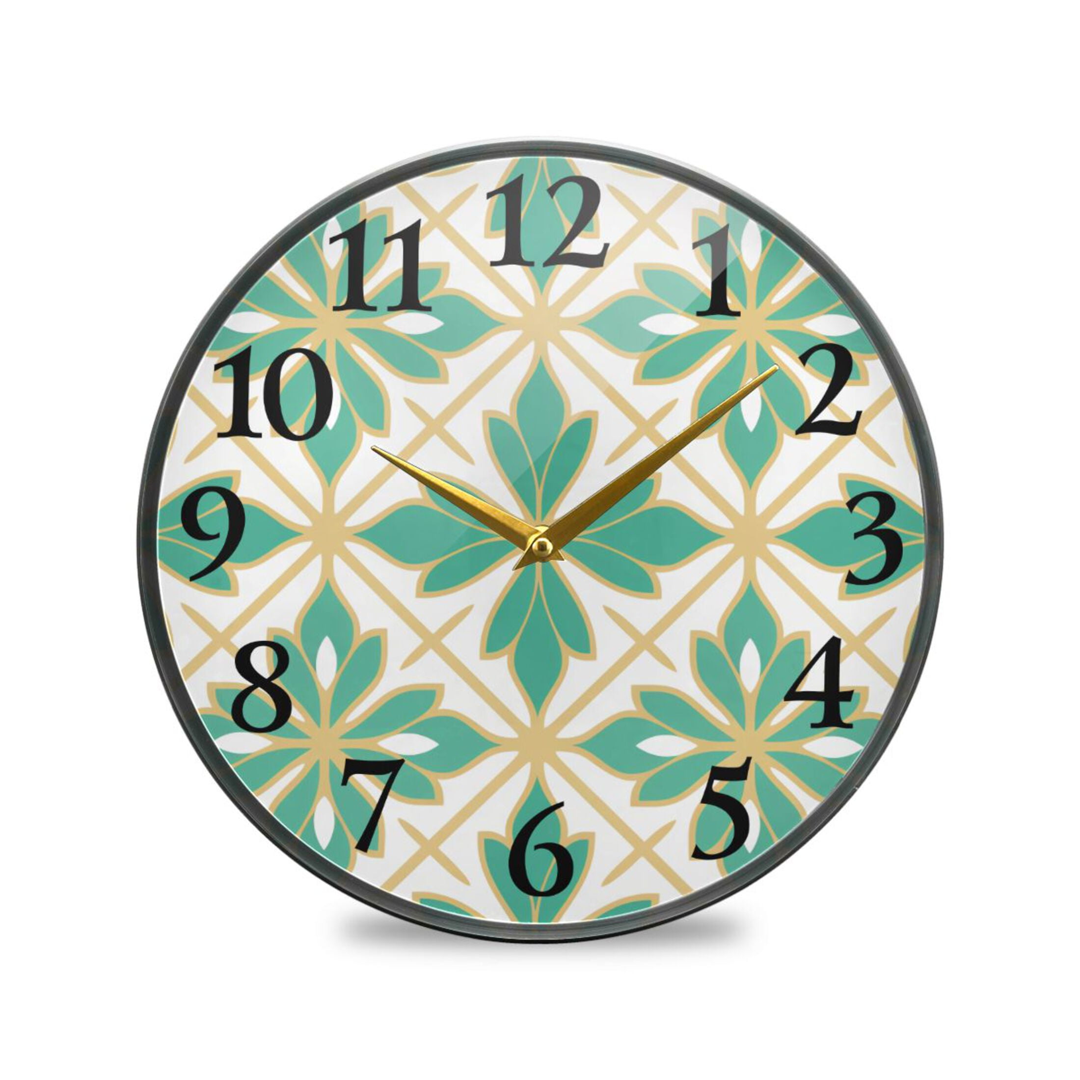 Lattice Green Wall Clocks Battery Operated 11.9 Inch Round Clock ...
