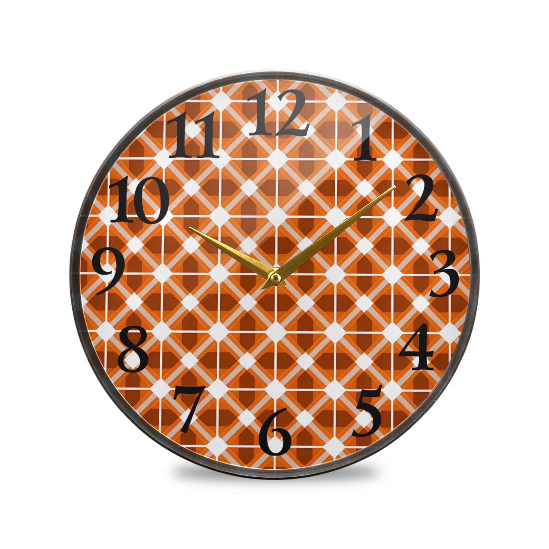 Lattice Grid Wall Clocks Battery Operated 9.5 Inch Round Clock Acrylic ...