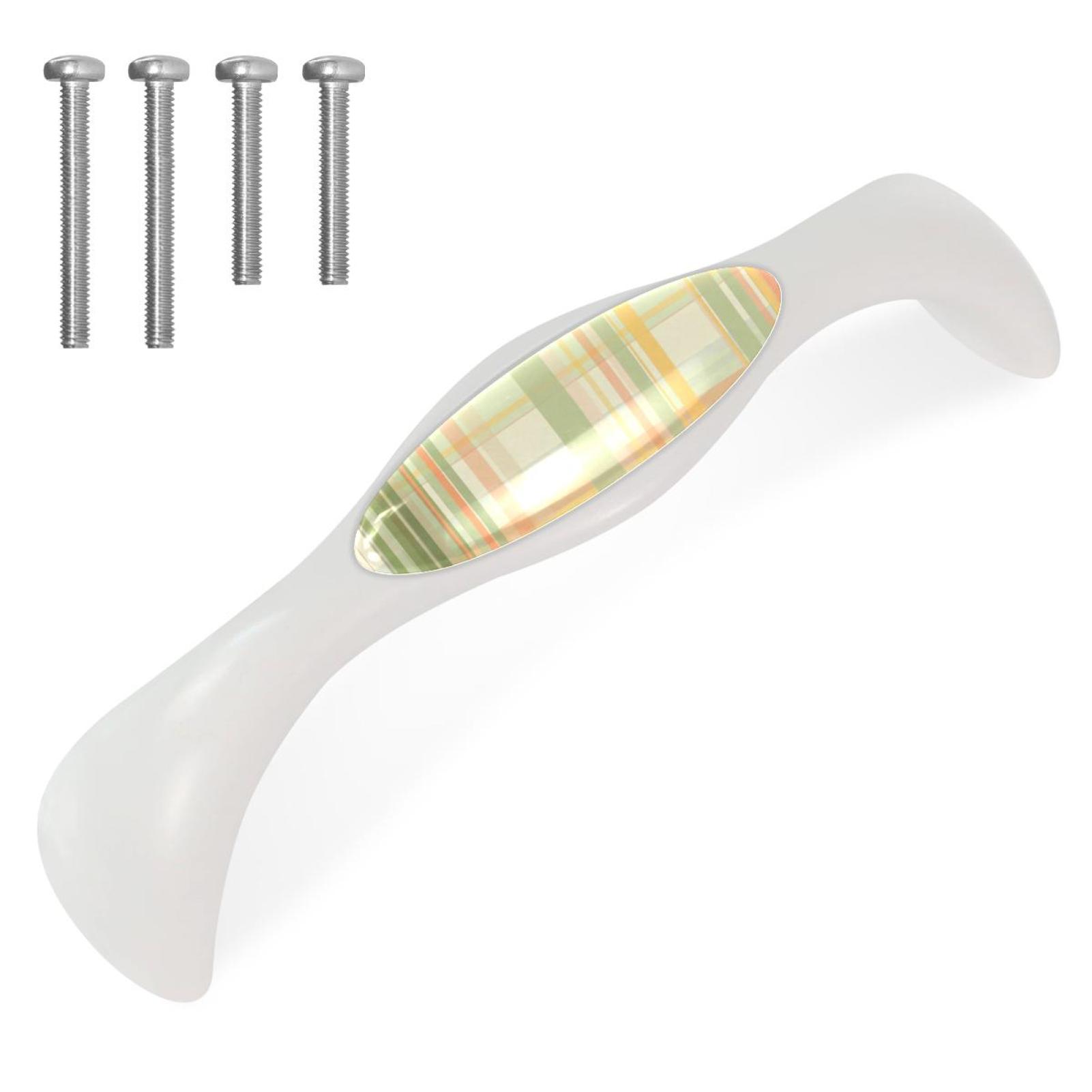 Lattice Knob 4 Pack Arched Drawer Pulls Crystal Glass White Knobs with ...