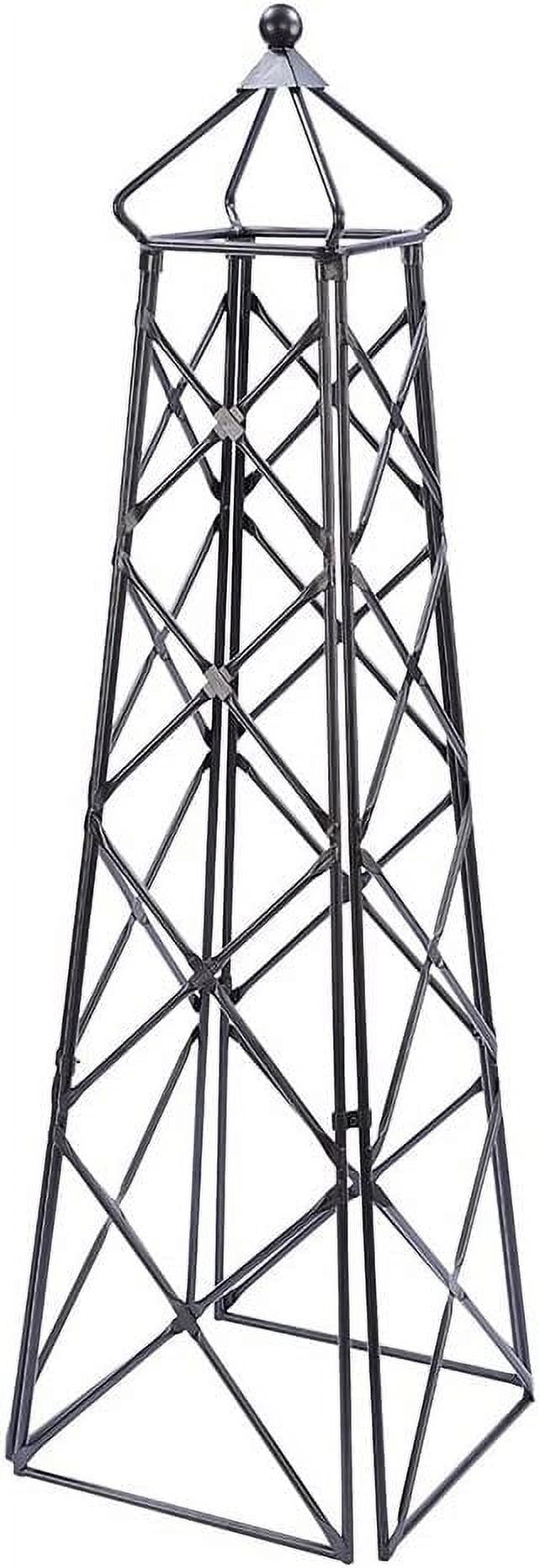 Lattice Wrought Iron Garden Obelisk Trellis, Graphite - Walmart.com