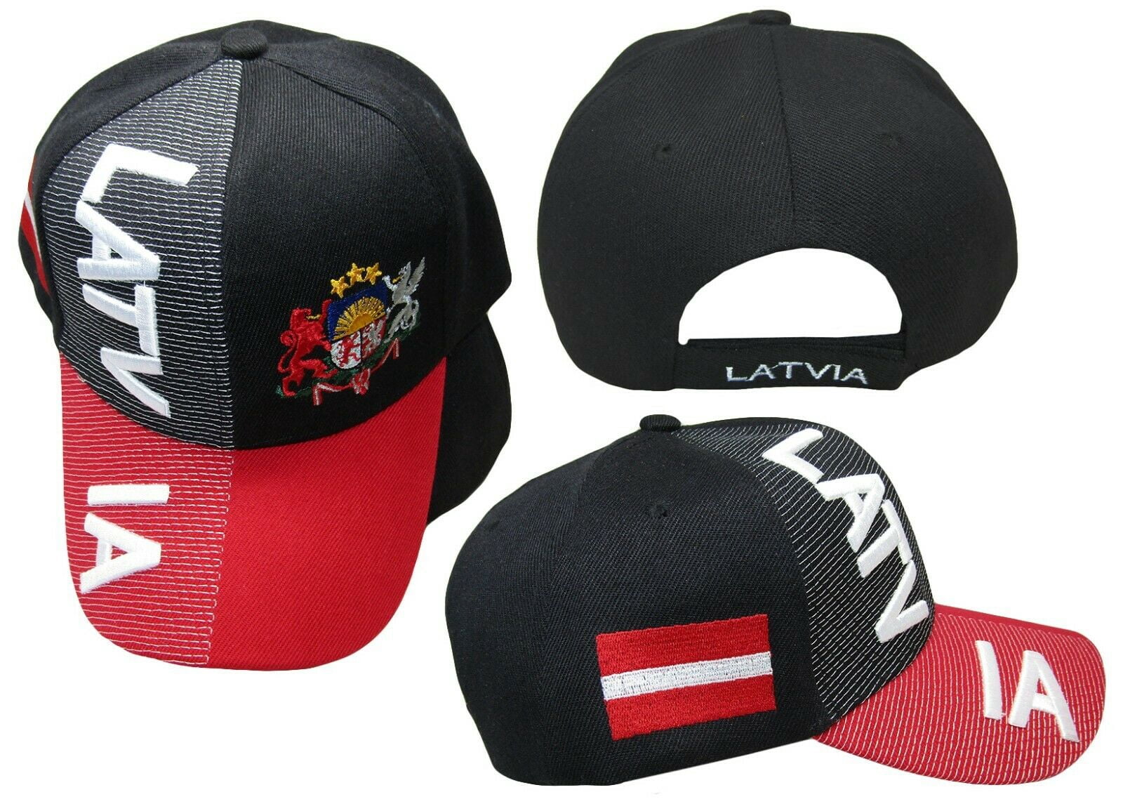 Latvia Country Black Red White Letter Crest Patch On Side Embroidered ...