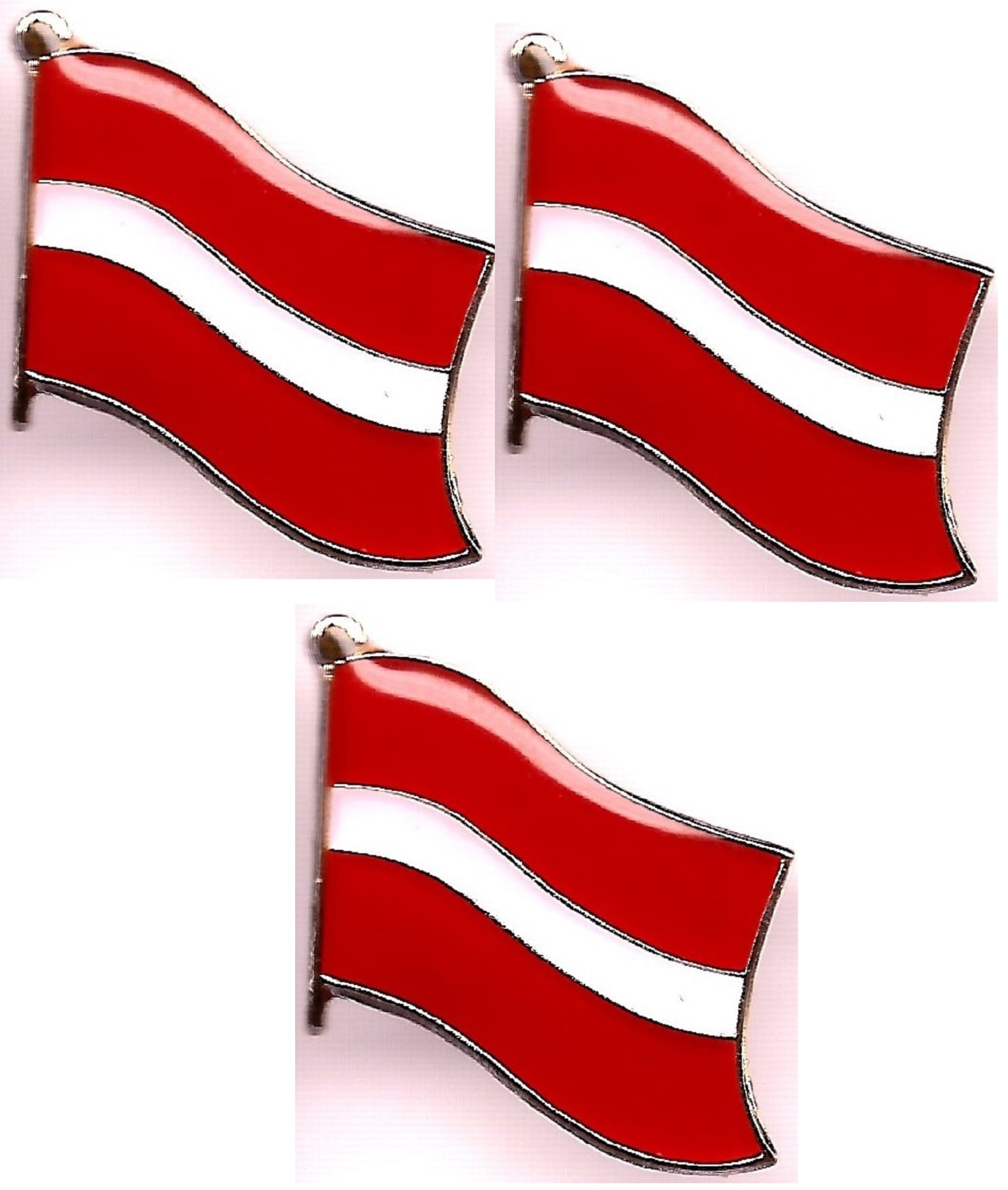 Latvia Flag Lapel Pins, Pack of 3 - Walmart.com