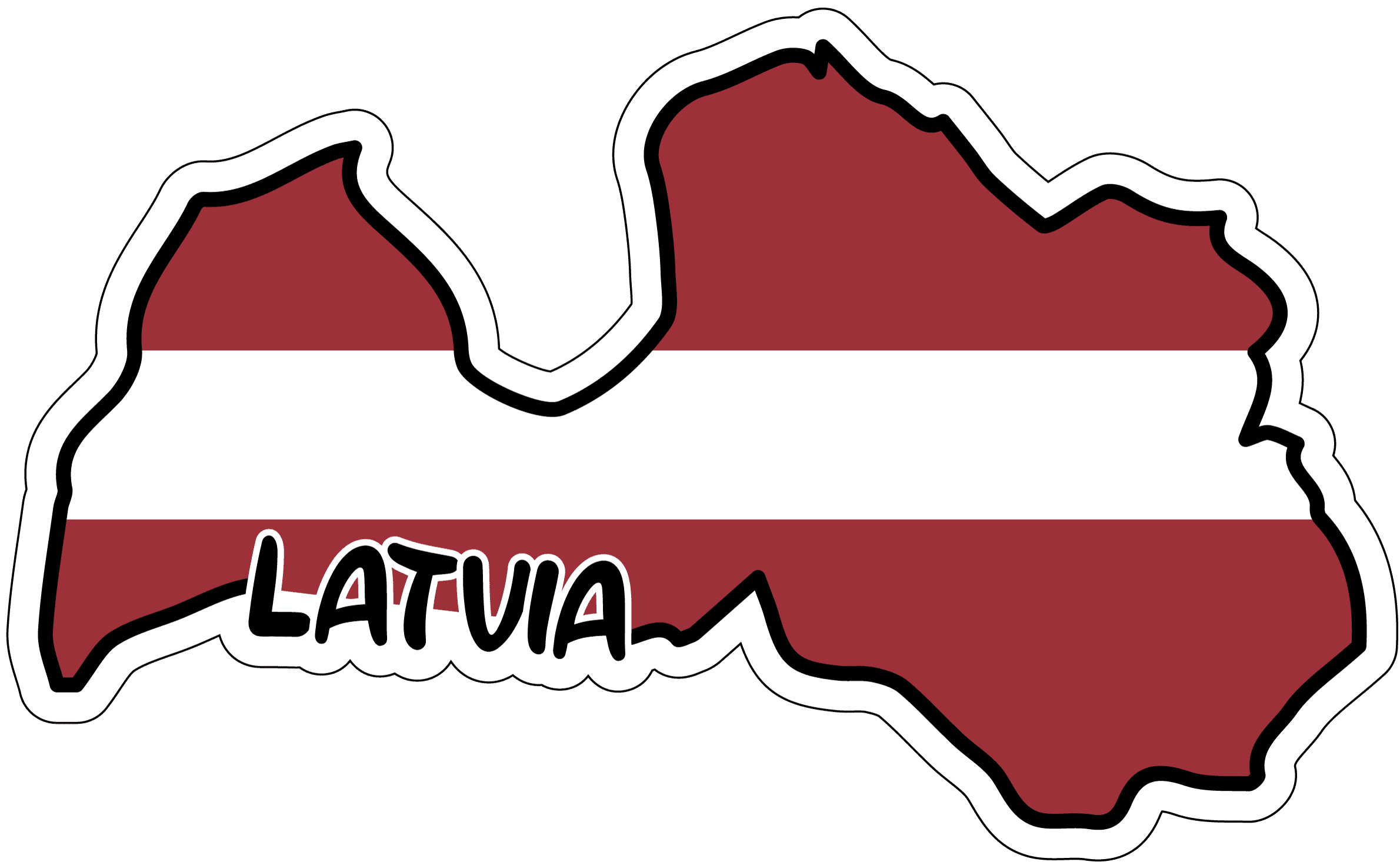 Latvia Map Flag Sticker Decal / Republic of Latvia / Latvijas Republika / Riga / Latvian / 4 ...