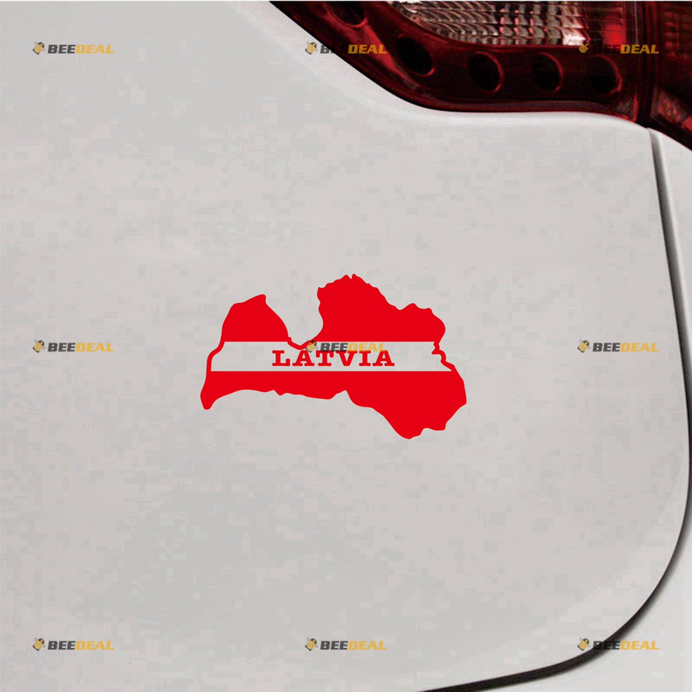 Latvia Map Outline Flag Sticker Decal Vinyl Latvian - 2 Pack Red 5 ...