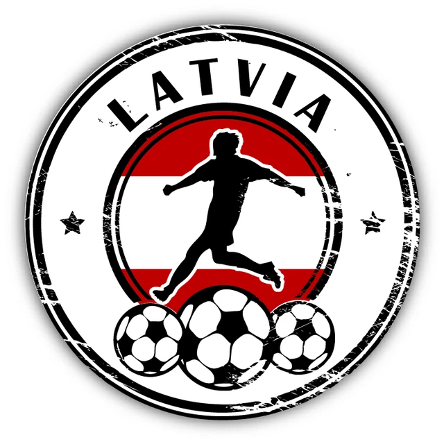 Latvia Stamp Grunge Football Soccer Sport Car Sticker Phone Decal Water ...