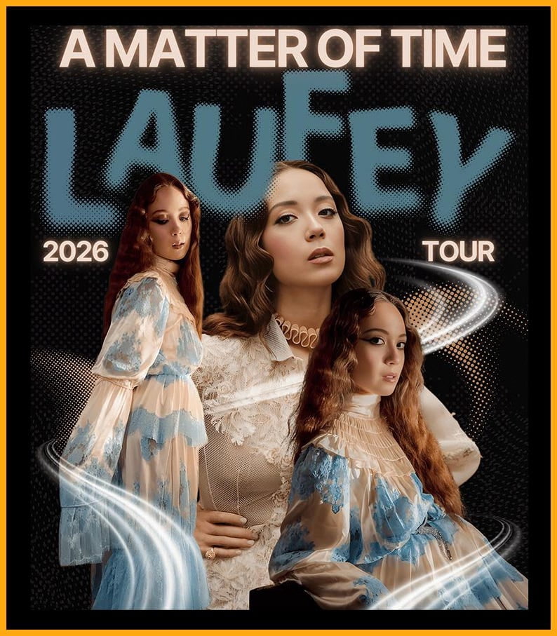 Laufey 2026 Tour Poster – A Matter of Time Tour Artwork – Stunning ...