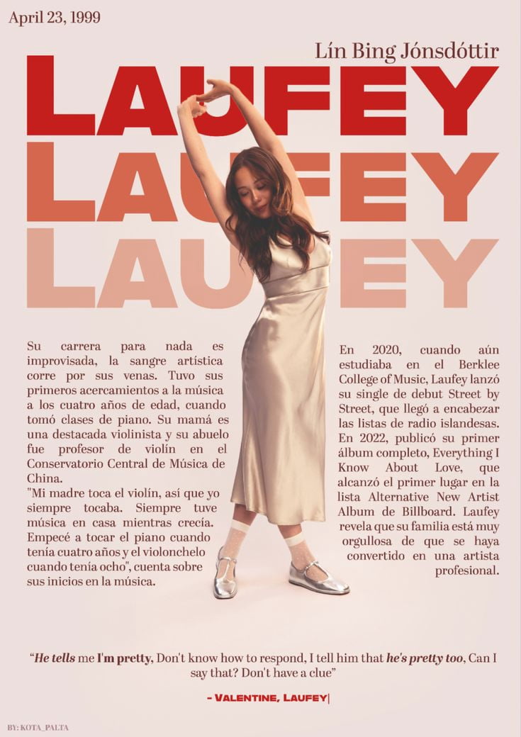 Laufey Music Poster with Bold Typography and Captivating Image from ...