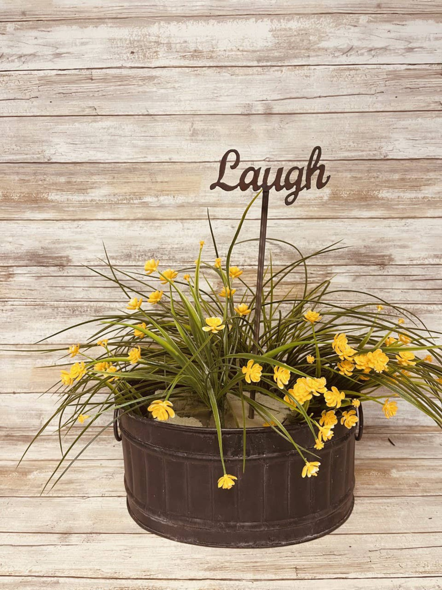 Laugh Cursive Inspirational Garden Plant Stake - Walmart.com