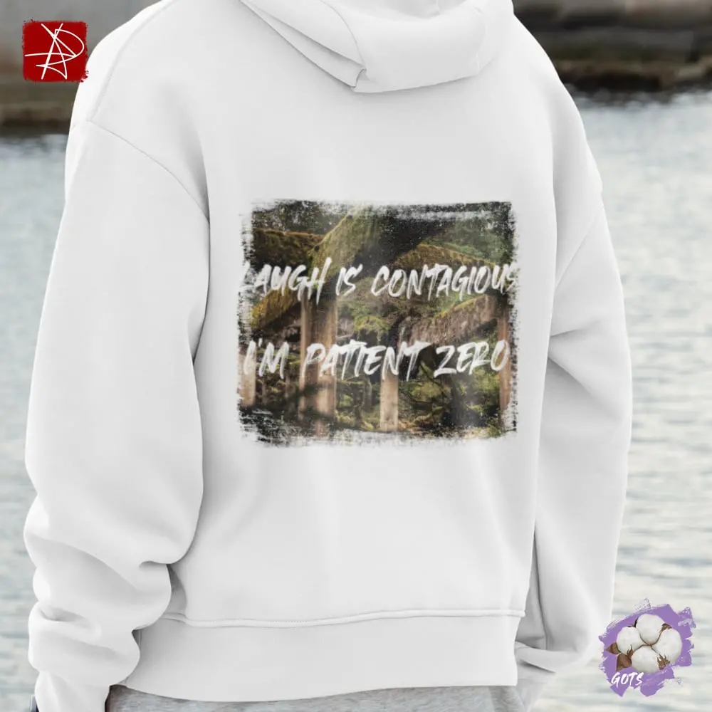 Laugh Is Contagious Organic Cotton Hoodie - Forest Humor Design - Laugh ...