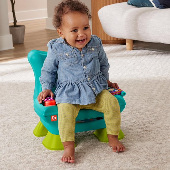 Laugh & Learn Toddler Learning Toy Smart Stages Chair, Teal, Music ...