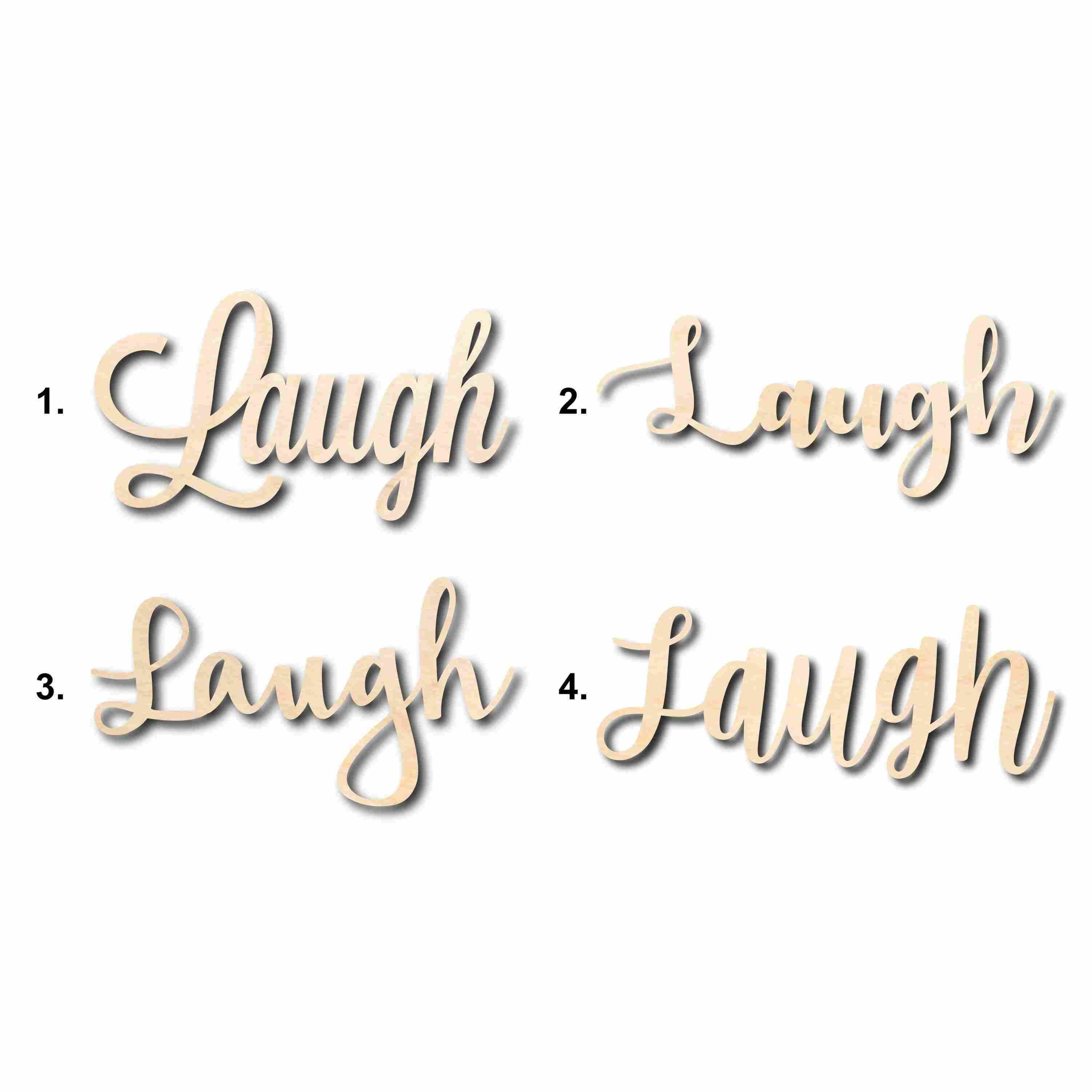 Laugh Sign Unfinished Wood Cutout Home Decor DIY Option 1- 18" Wide / 1 ...