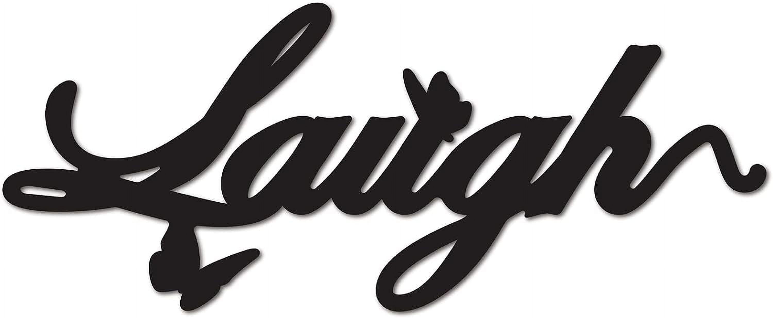 Laugh Wood Sign Letters Cutout Word Sign Wall Decor Rustic Art Black ...