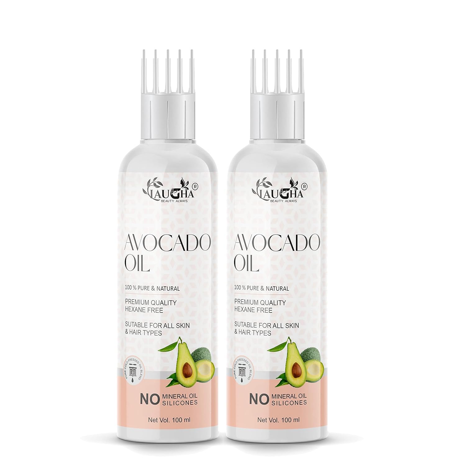 Laugha Pure Avocado Oil WITH COMB APPLICATOR Cold Pressed For For Hair ...
