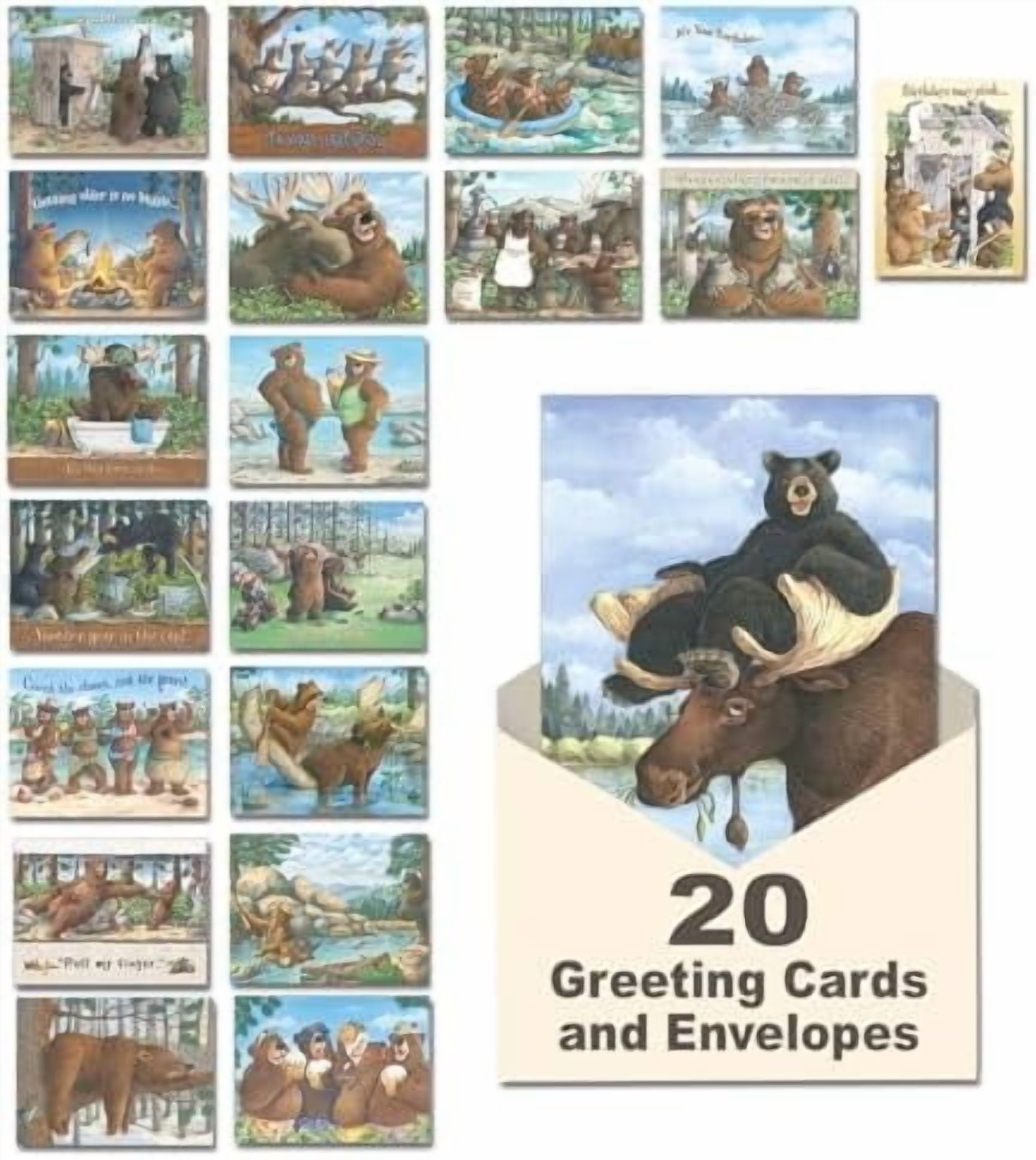 , Laughing Bear Art, Greeting Cards Assortment Box, Assorted Cards with ...
