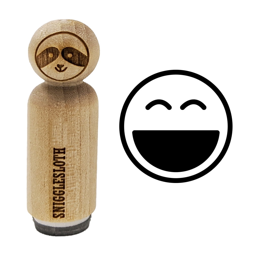 Laughing Happy Face Big Smile Mouth Emoticon Rubber Stamp for ...