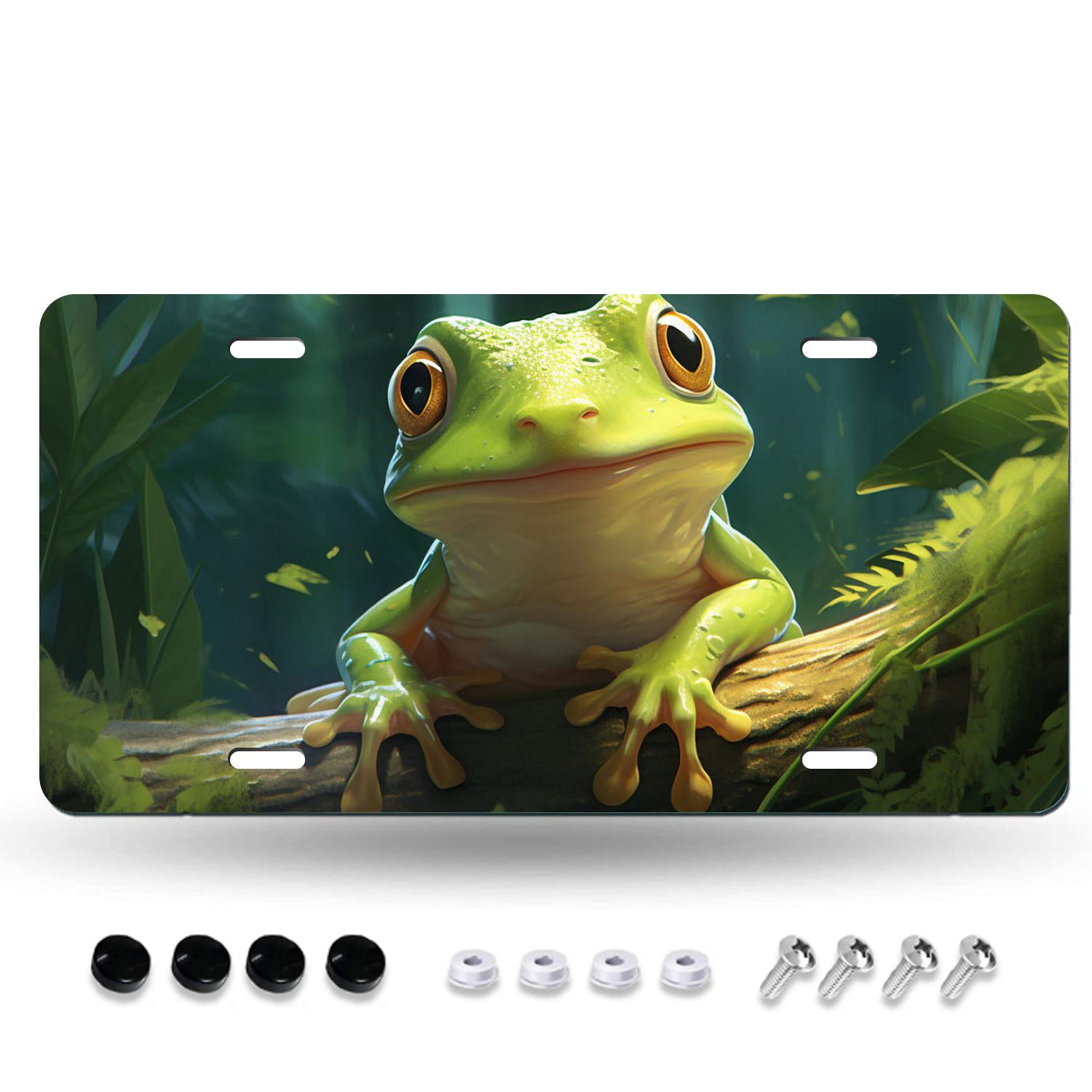 Laughing Tree Frog Funny Lovely Drawings Plate Cover, Decorative ...