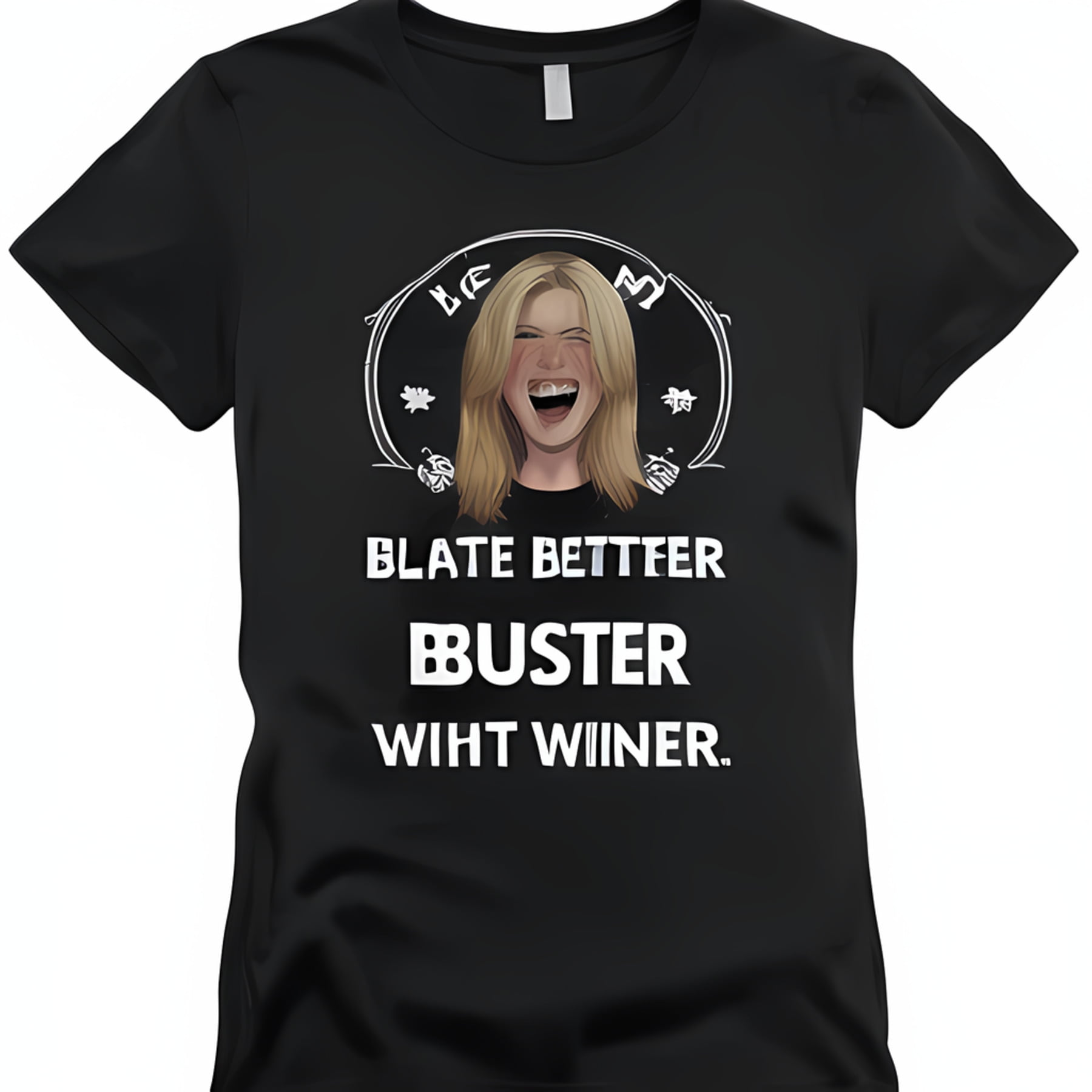 Laughing Woman Vector T-Shirt Design with 'Bleague' Logo and 'BetTeer ...