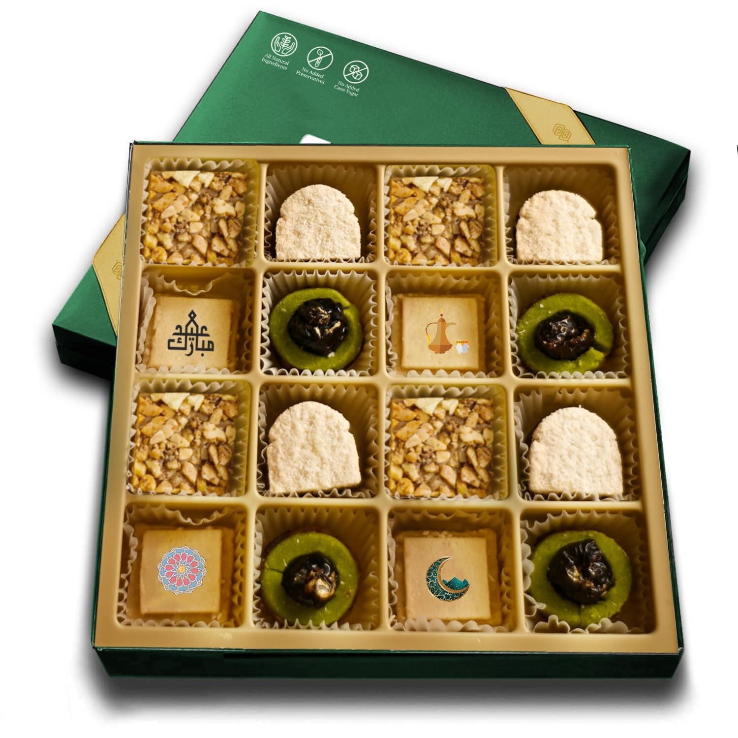 Laumiere Gourmet Fruits - Noor Collection [Eid Edition] - Square (16 Pcs) - Halal Dried Fruits ...