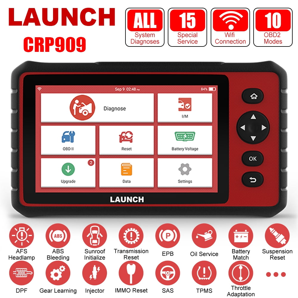 Launch CRP909 OBD2 Scanner Car Diagnostic Scan Tool Full System OBD2 ...