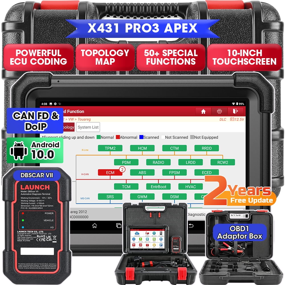 Launch X431 PRO3 APEX Wireless Car Diagnostic Scanner All-System Diagnostics Online Coding ...