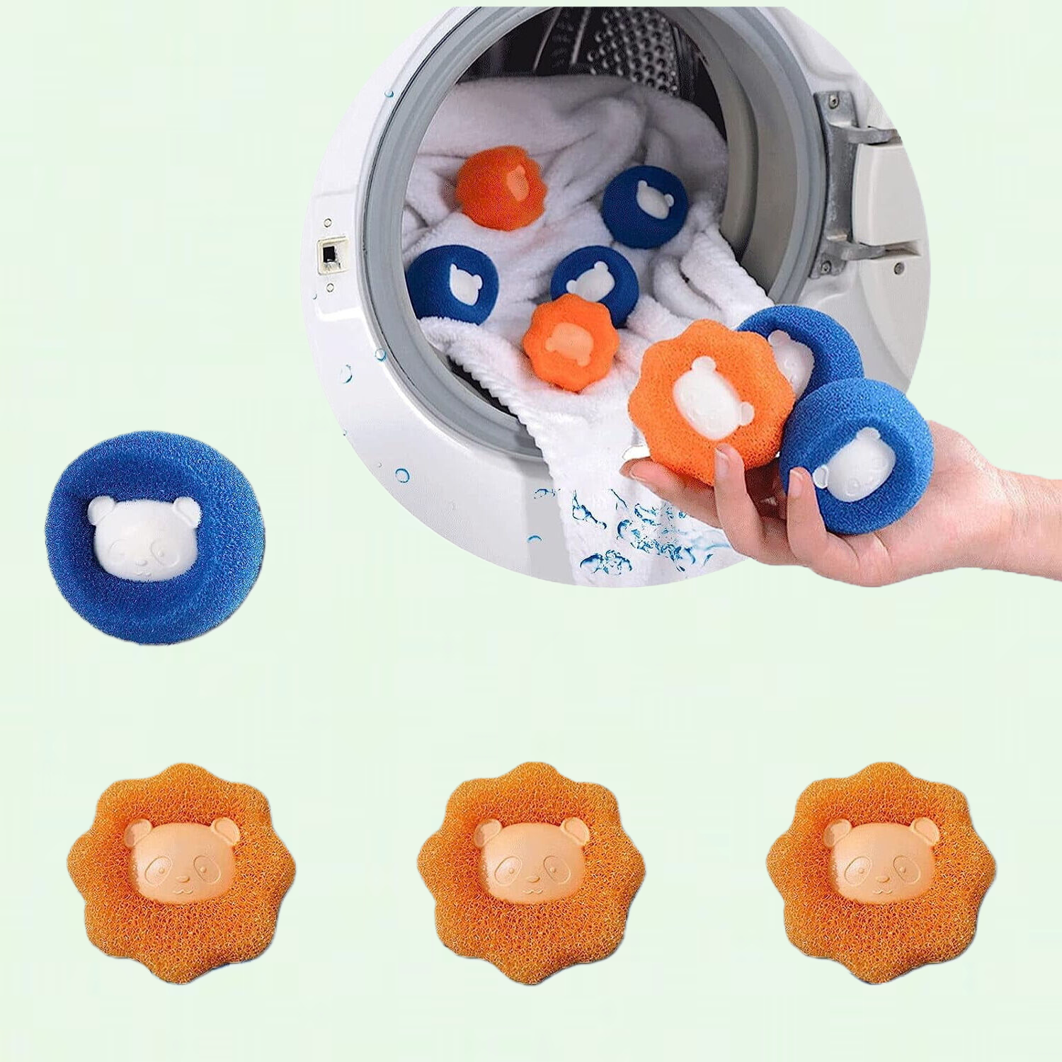 Laundry Balls for Washing Machine, Lint Remover and Hair Catcher, 2 ...
