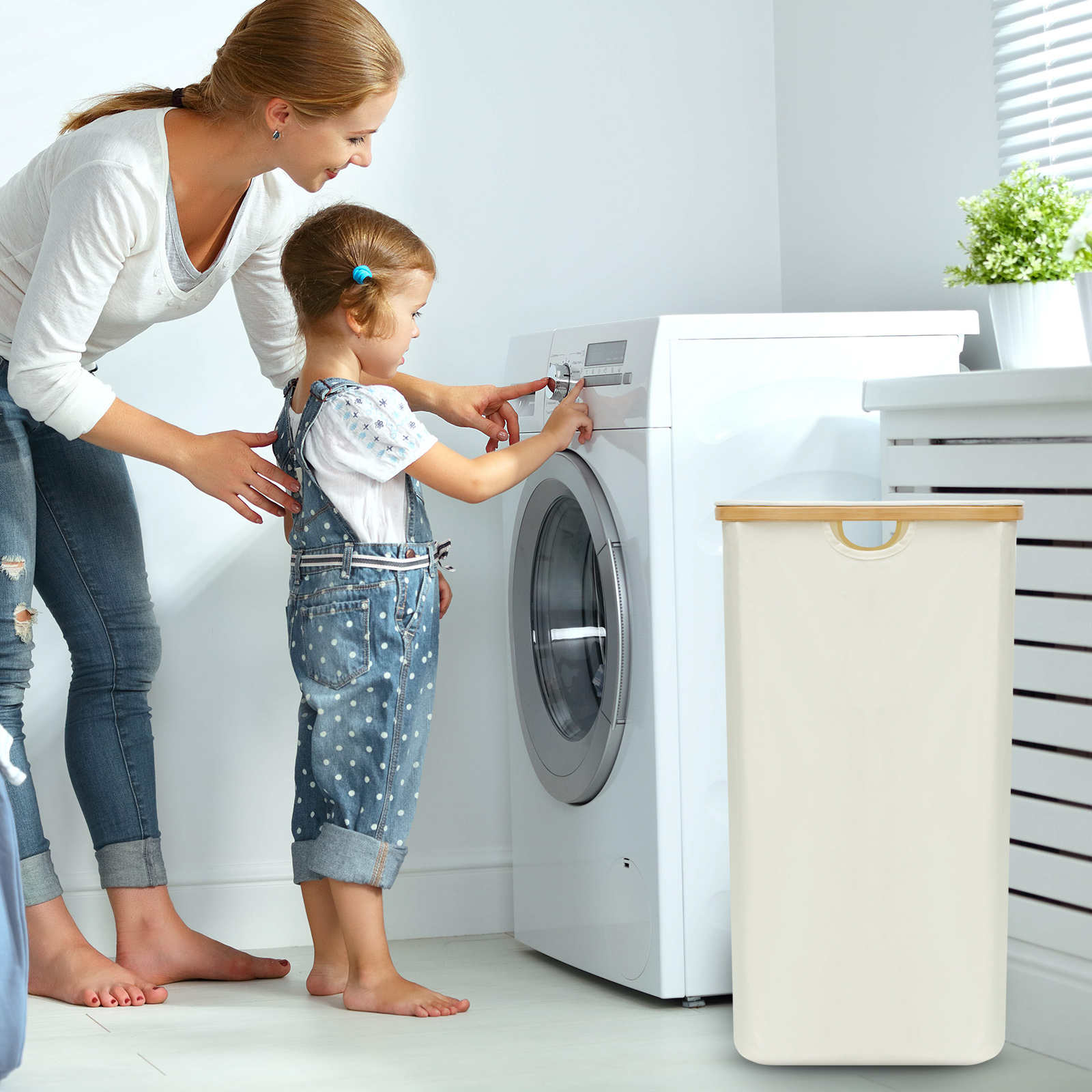 Laundry Basket 140L Large Capacity Laundry Washing Bin with Lid ...