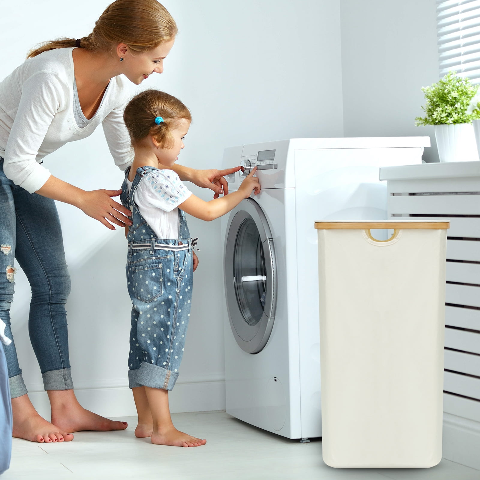 Laundry Basket 140L Large Capacity Laundry Washing Bin with Lid ...