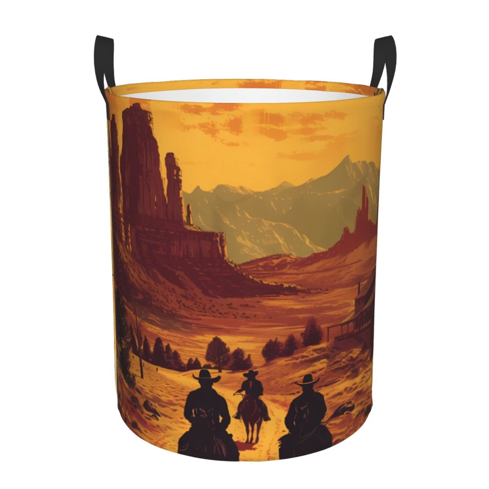 Laundry Basket, 70s Western Cowboy Laundry Hamper Waterproof Laundry ...