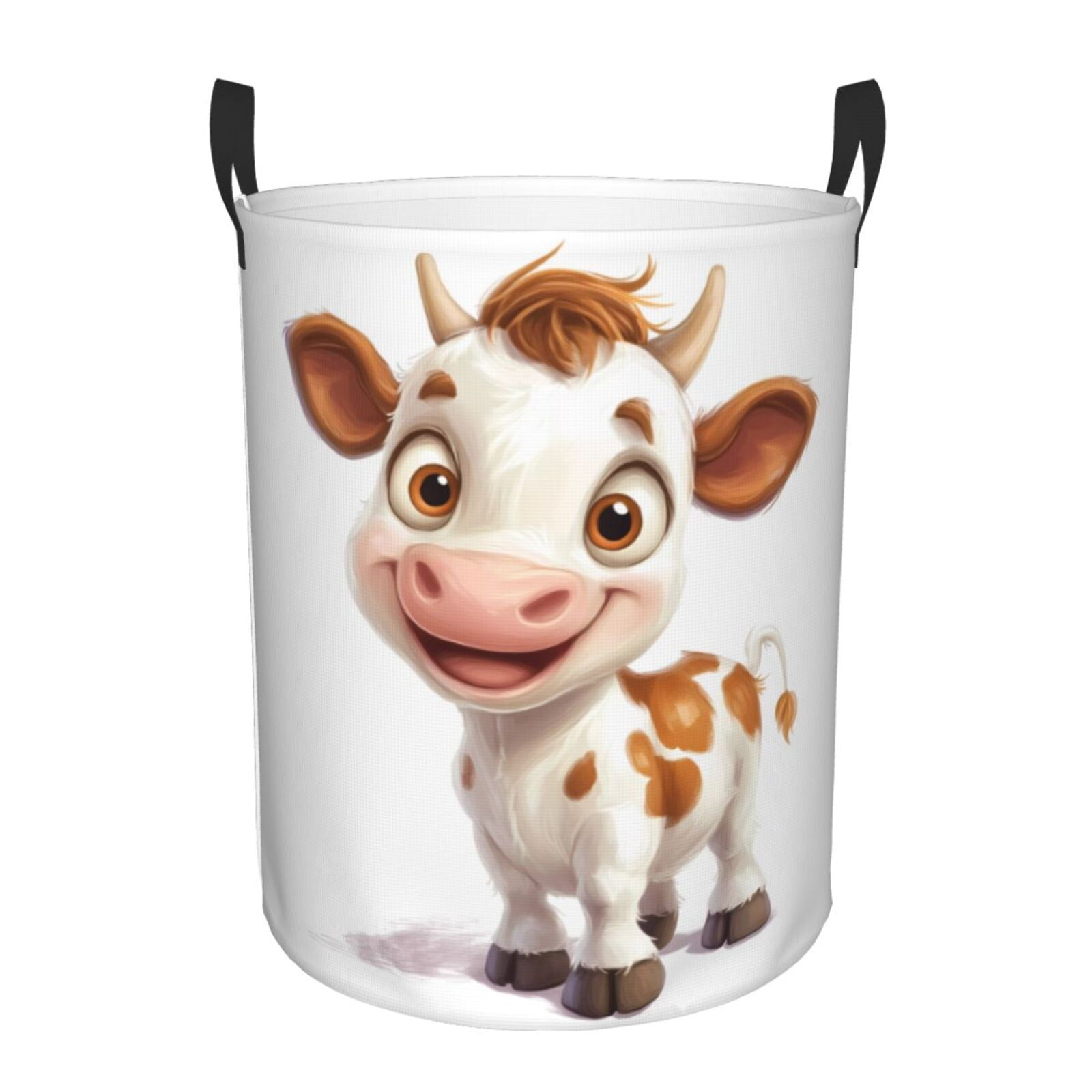 Laundry Basket, Adorable Baby Calf Smile Laundry Hamper Waterproof ...