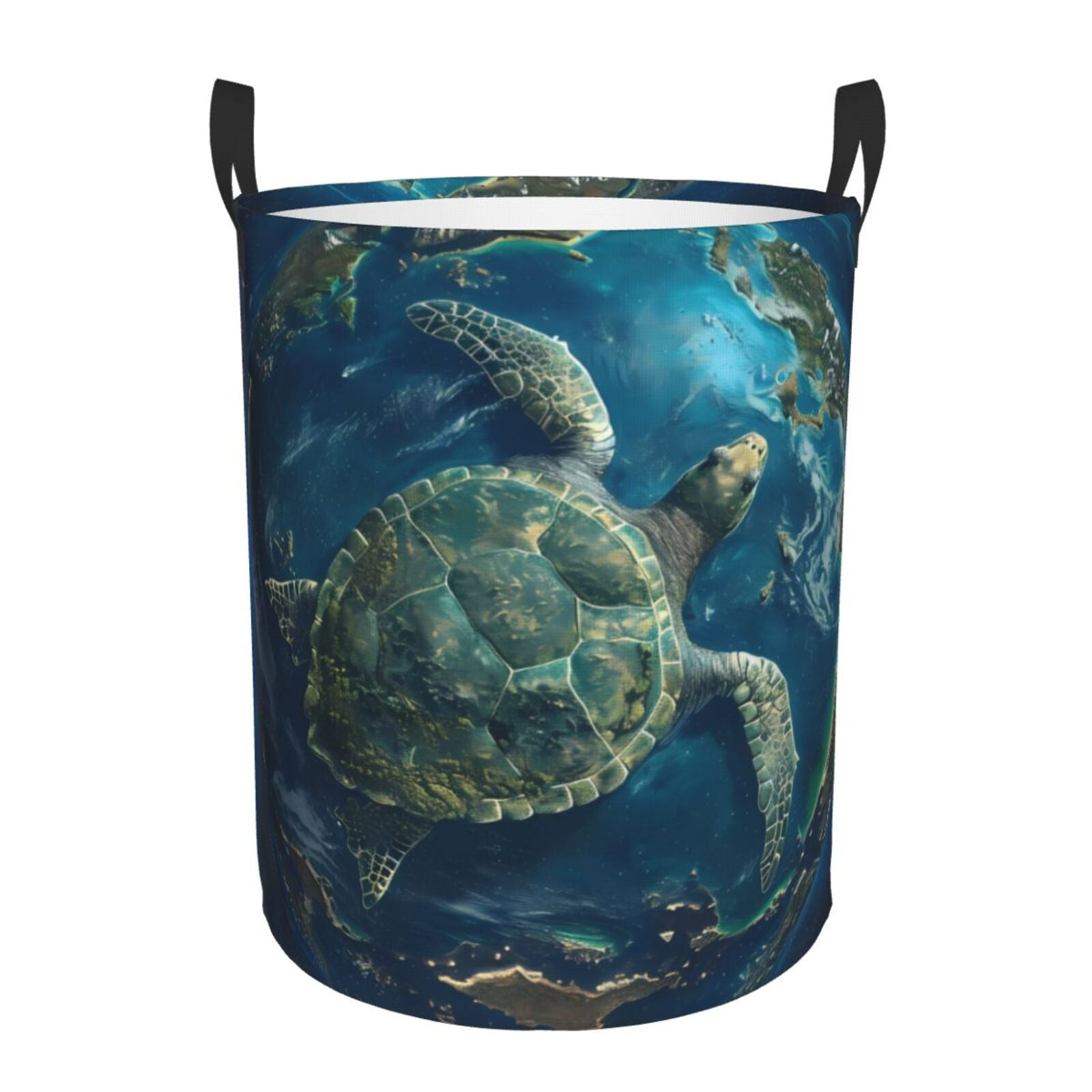 Laundry Basket, Artistic Turtle Earth Waterproof Laundry Hamper With ...