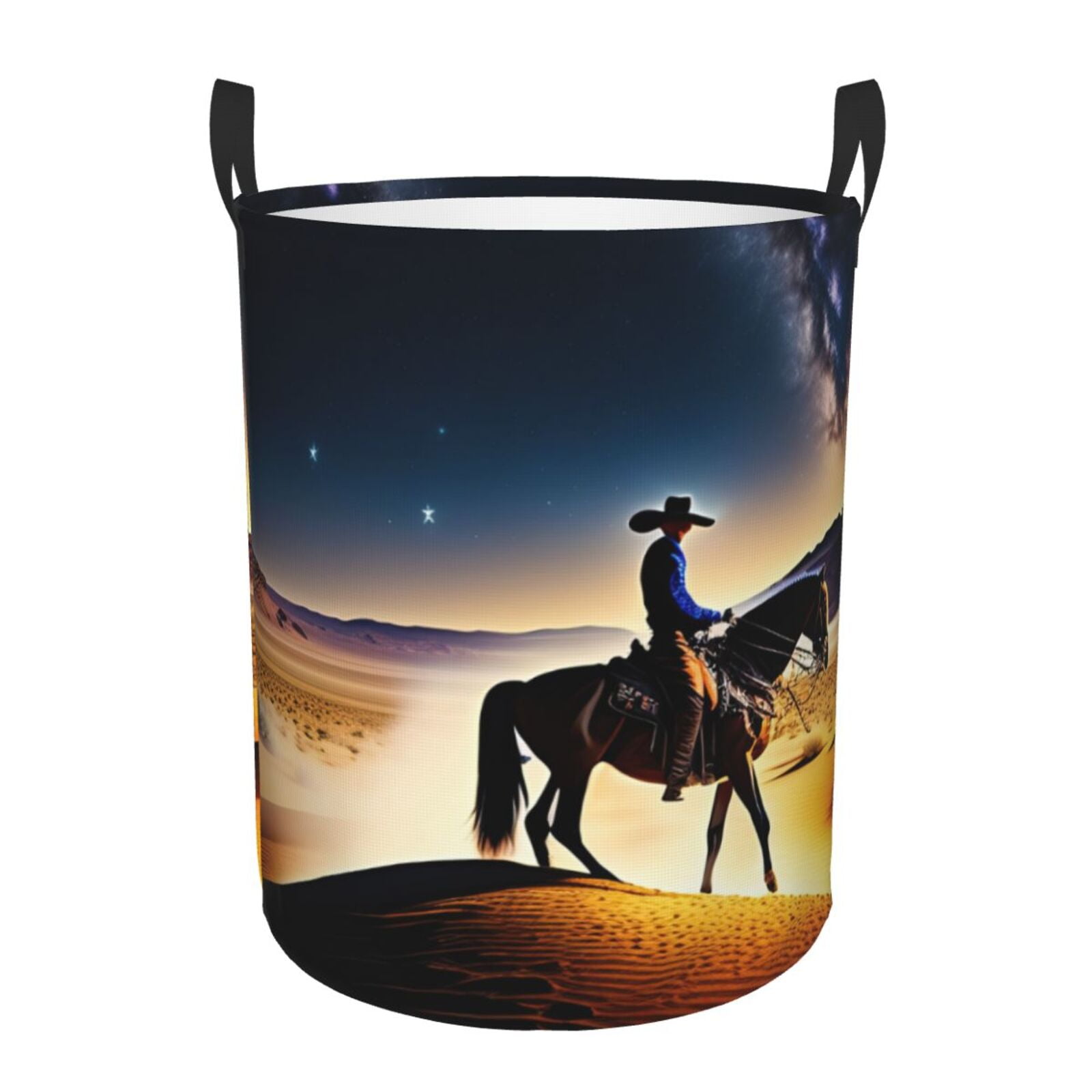 Laundry Basket, Azure Sky Western Desert Cowboy Waterproof Laundry ...