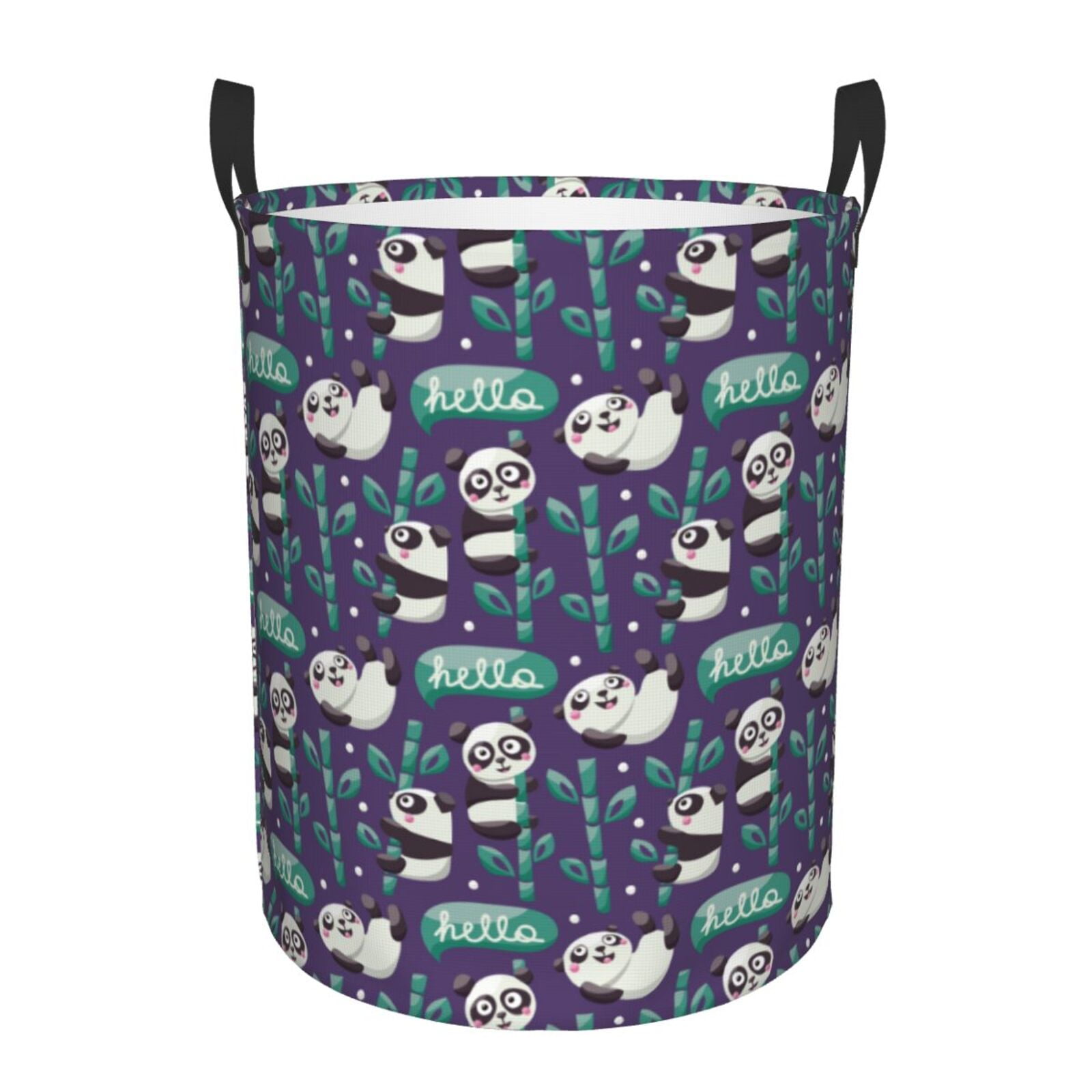 Laundry Basket, Bamboo Panda Waterproof Laundry Hamper With Padded ...