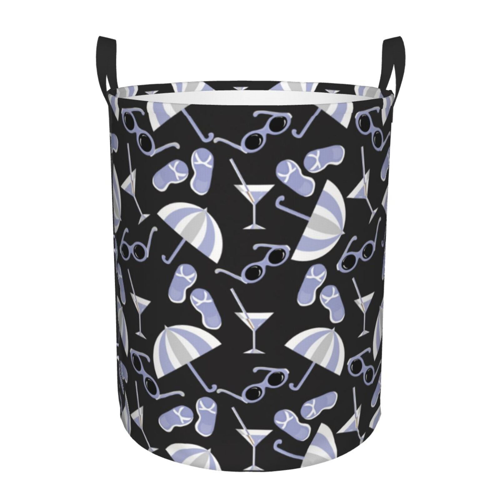 Laundry Basket, Beach Stuff Pattern Waterproof Laundry Hamper With ...