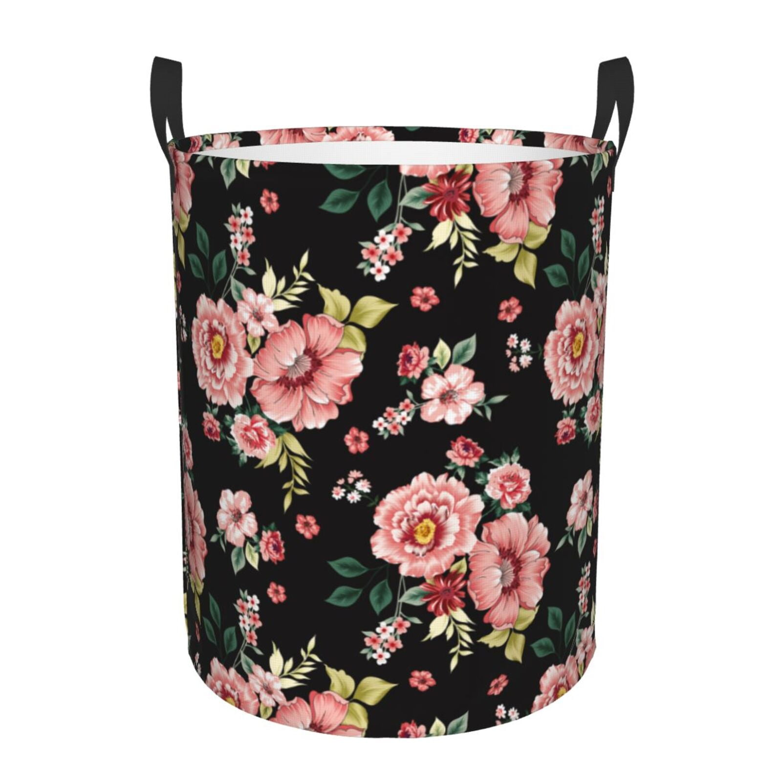 Laundry Basket, Big Rose Flowers Waterproof Laundry Hamper With Padded ...