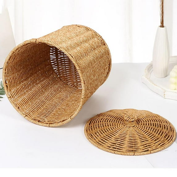 Laundry Basket Bins with Lid Large Opening Storage Basket Handwoven ...