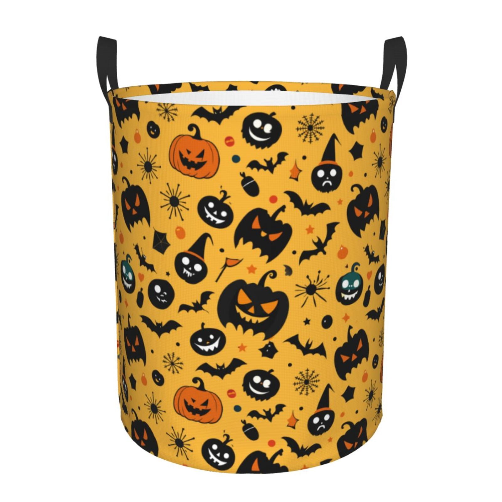 Laundry Basket, Black Pumpkin Bat Halloween A Laundry Hamper Waterproof ...