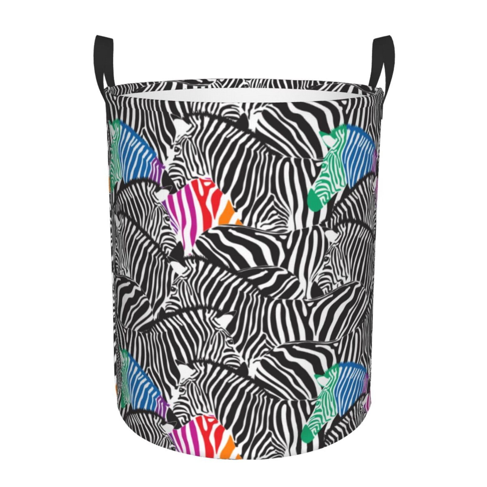 Laundry Basket, Black colorful zebra trendy Laundry Hamper Waterproof ...