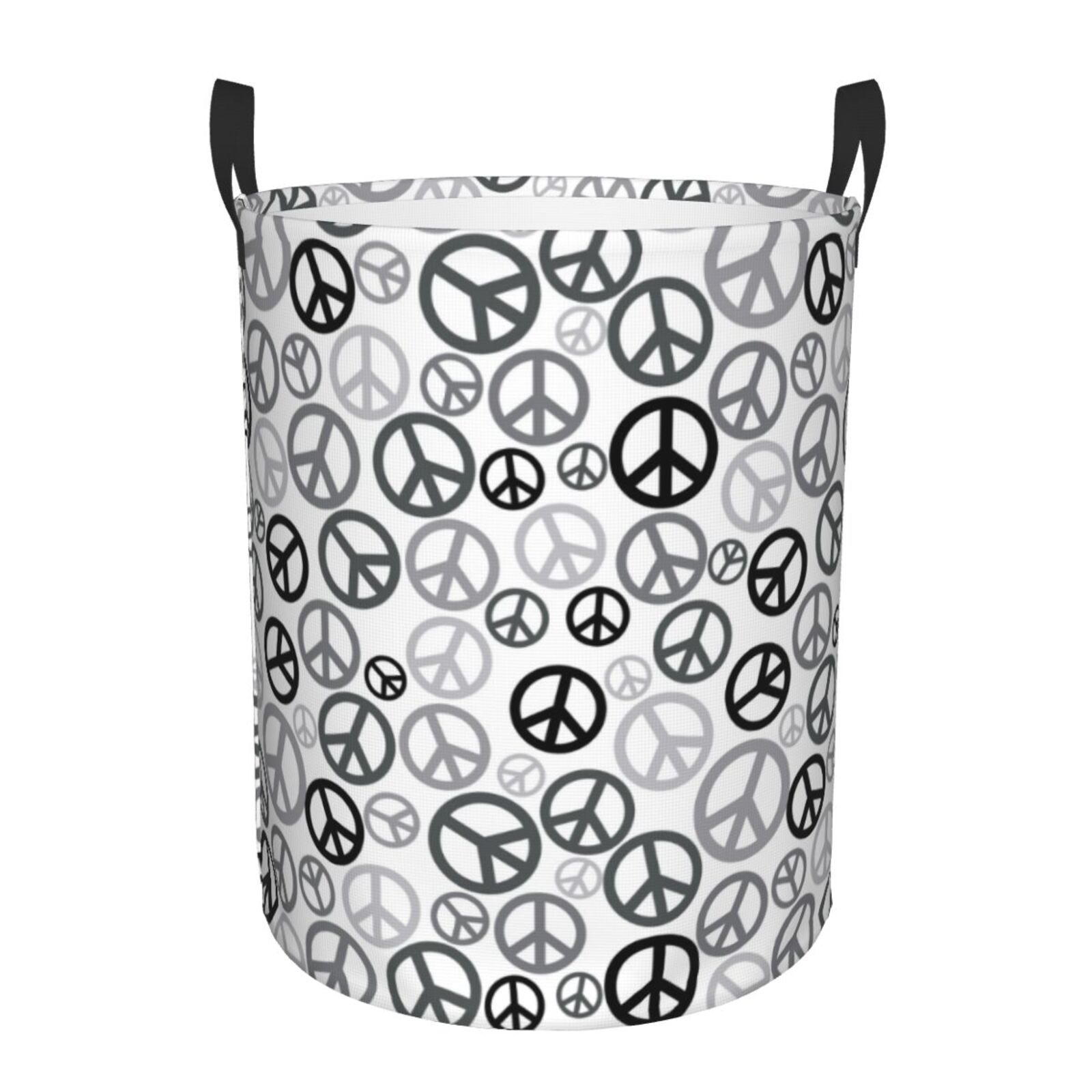 Laundry Basket - Black grey peace sign Waterproof Laundry Hamper with ...