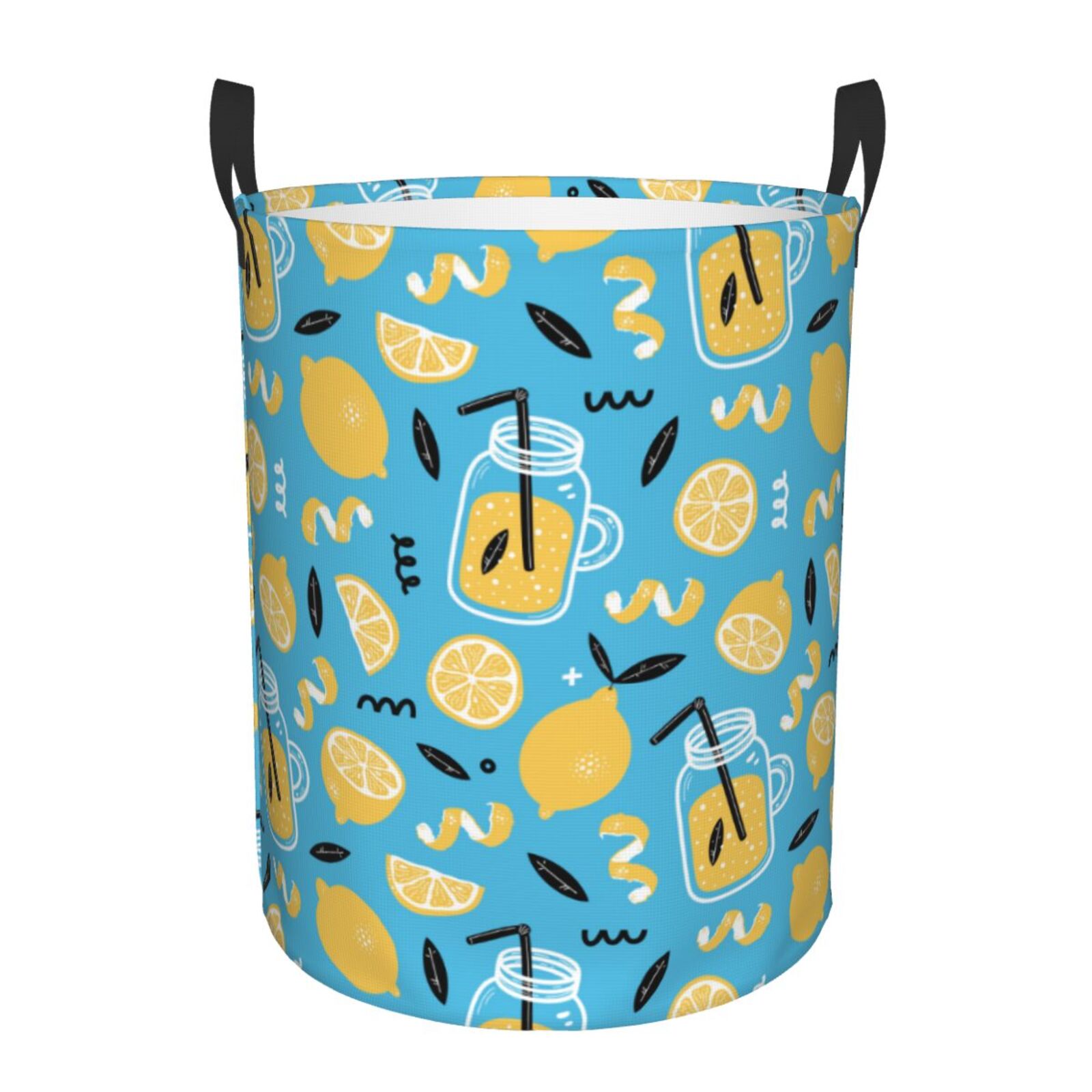 Laundry Basket, Blue Lemon Juice Waterproof Laundry Hamper With Padded ...