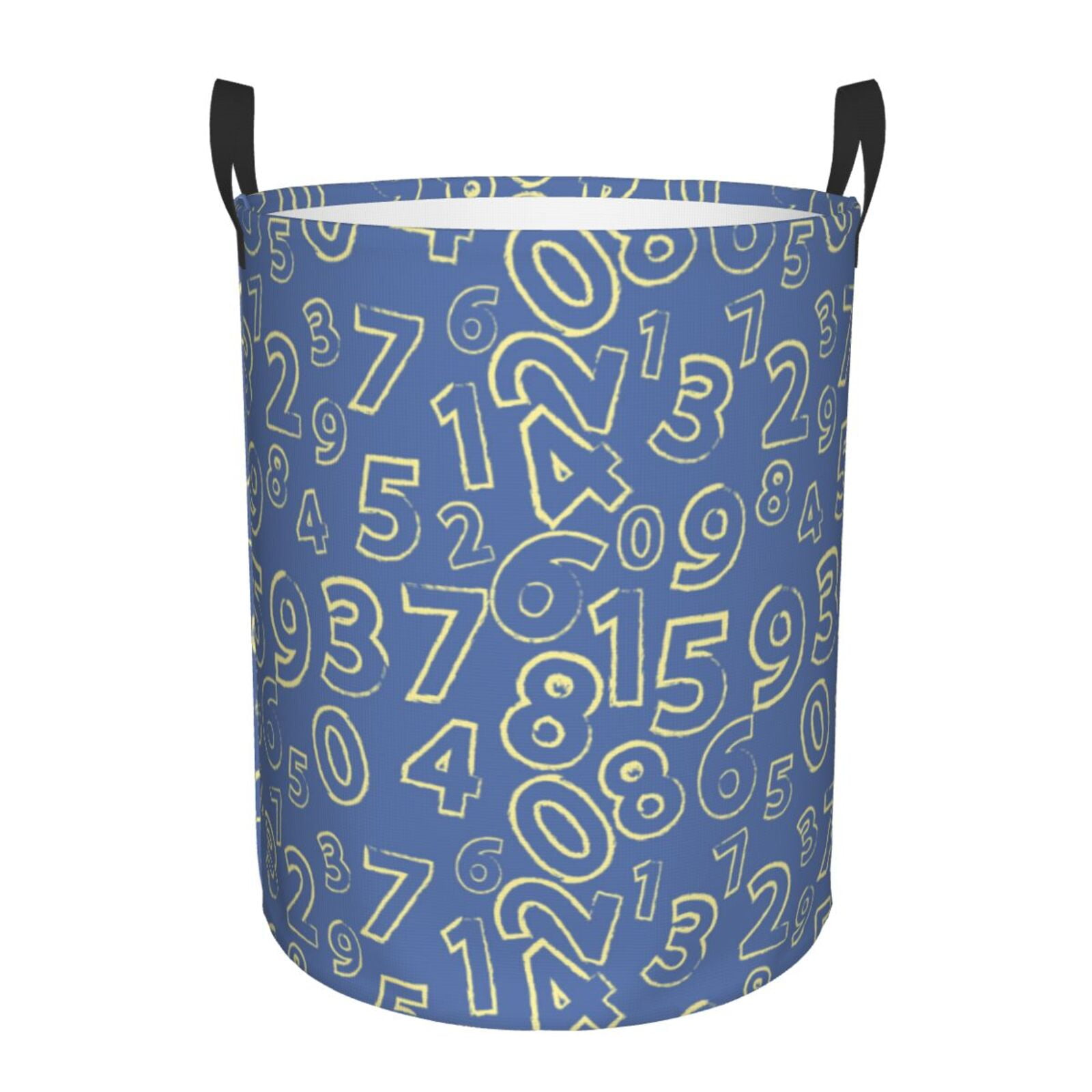 Laundry Basket, Blue Math Number Waterproof Laundry Hamper With Handles ...