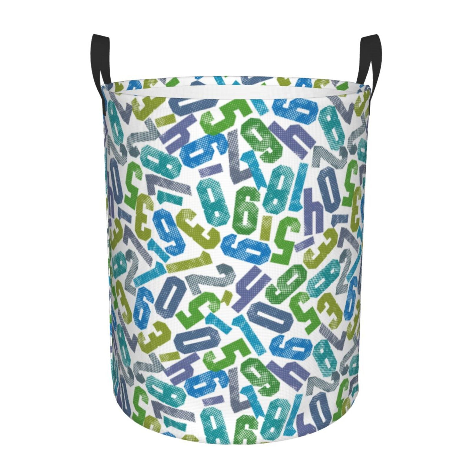 Laundry Basket, Blue Math Numbers Waterproof Laundry Hamper With ...