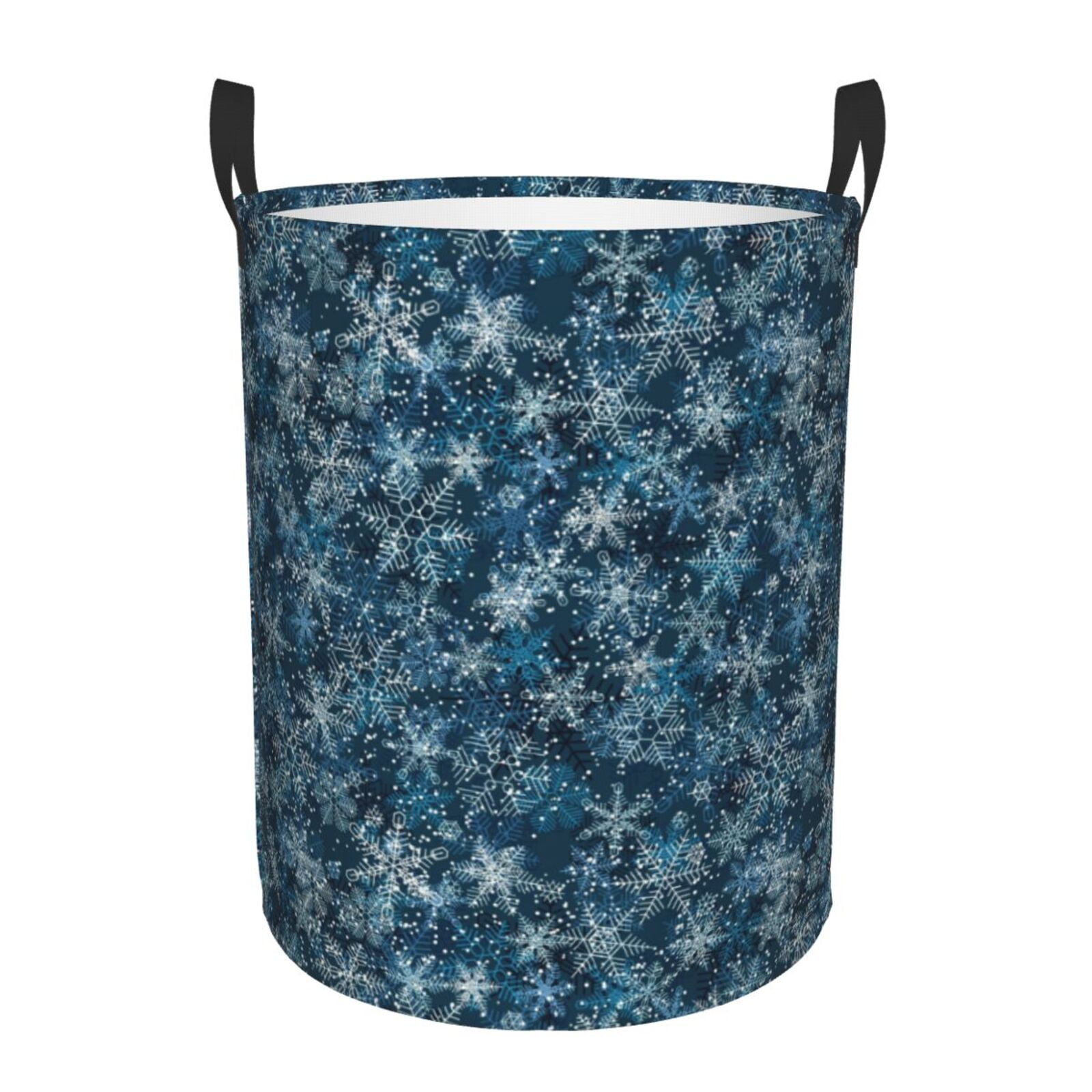 Laundry Basket, Blue and White Gradient Snowflake Waterproof Laundry ...