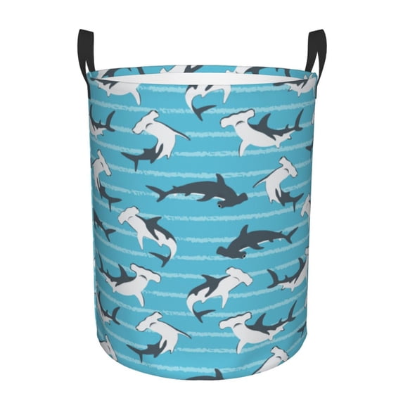 Laundry Basket, Blue-striped hammerhead shark Waterproof Laundry Hamper ...