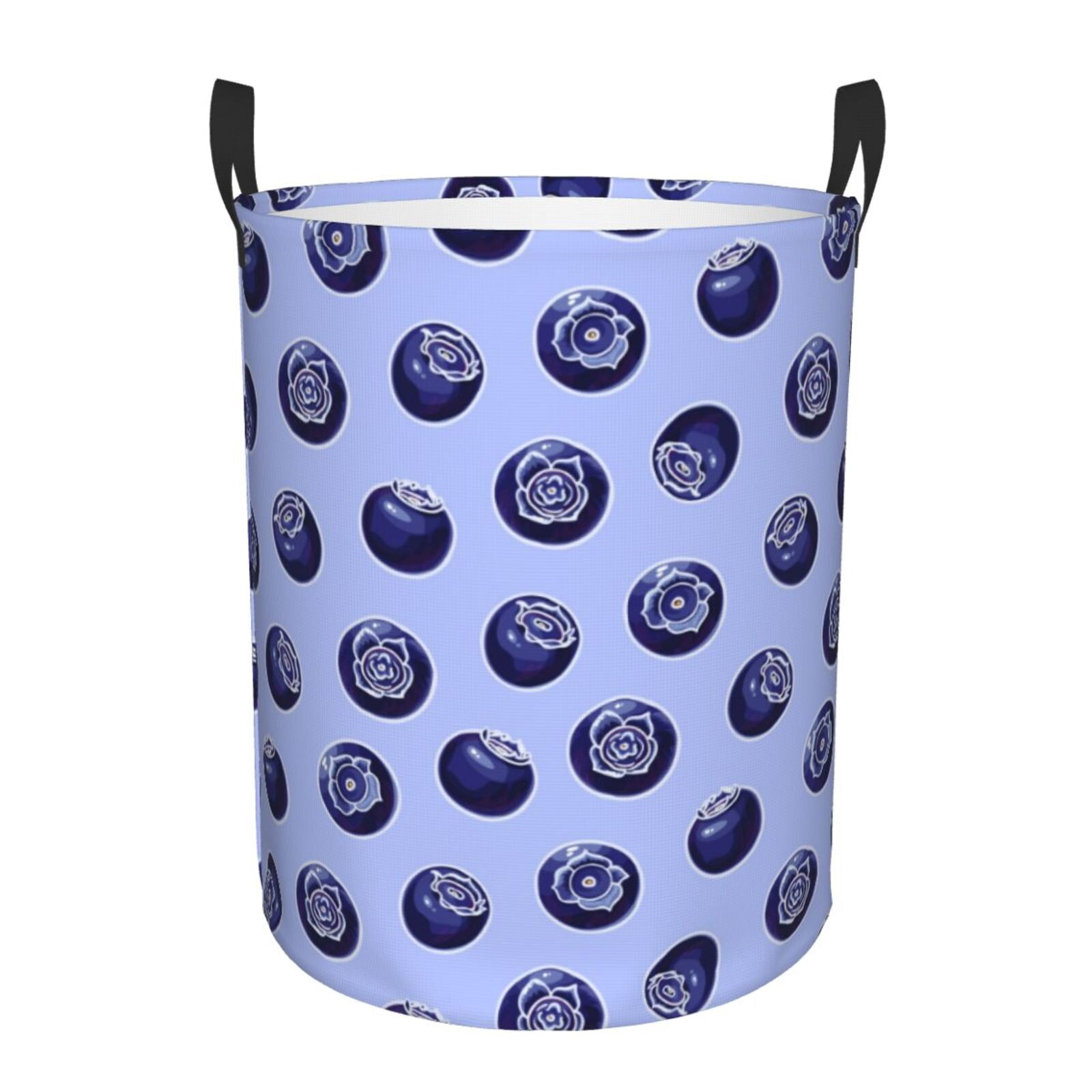 Laundry Basket, Blueberry Design Blue Waterproof Laundry Hamper With ...